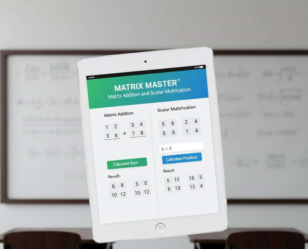 Matrix Addition & Scalar Multiplication Calculator: High School